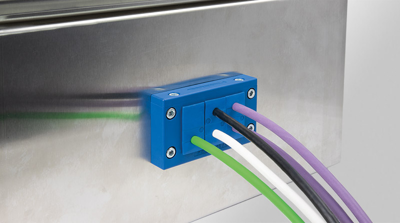 Teilbare Kabeleinführung für den Lebensmittelbereich, IP64/IP65 | KEL-ER-BL | icotek